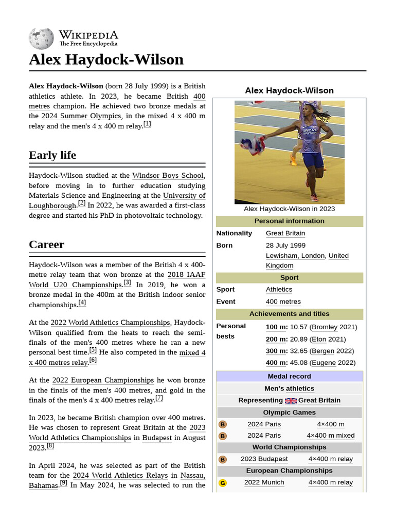 Alex_Haydock-Wilson | PDF | Sport Of Athletics | Sports