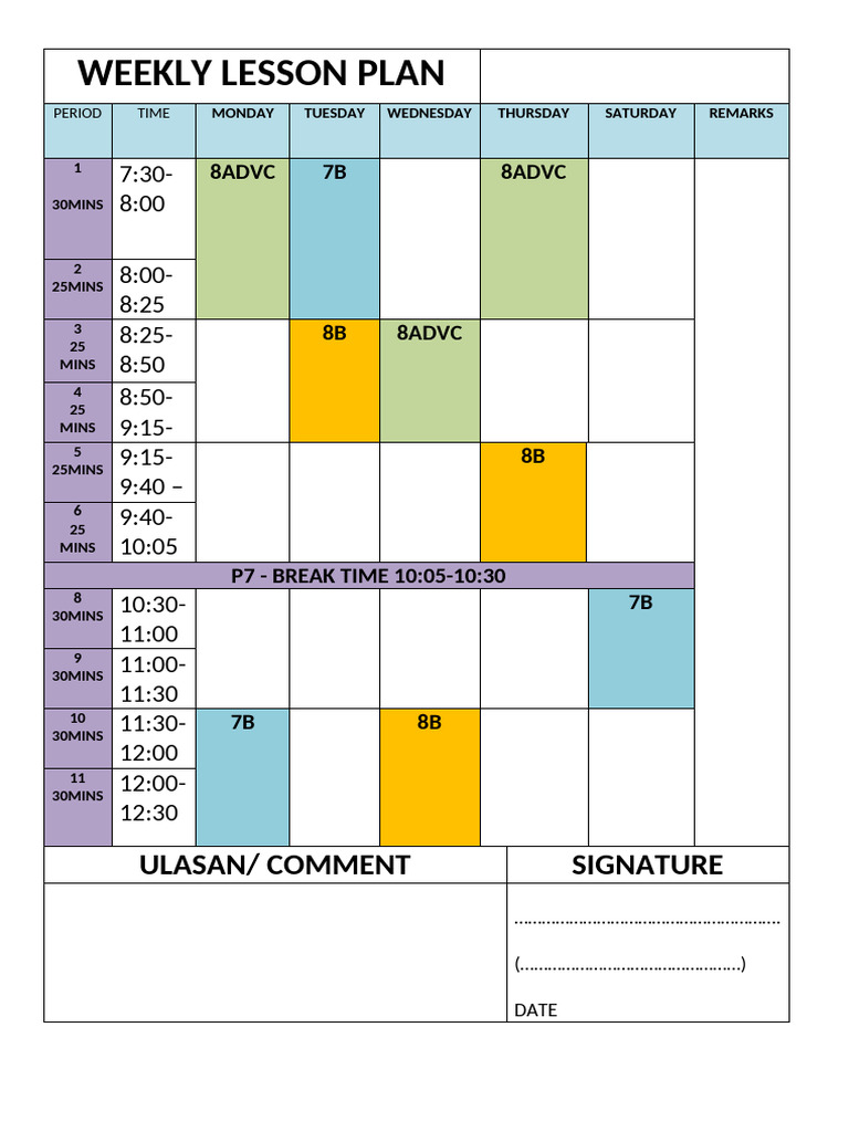 Weekly Lesson Plan 2024 | PDF