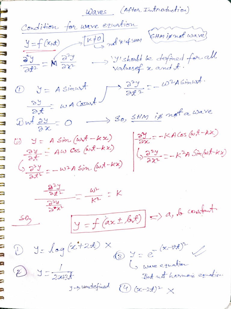 Wave Equations and SHM Analysis | PDF