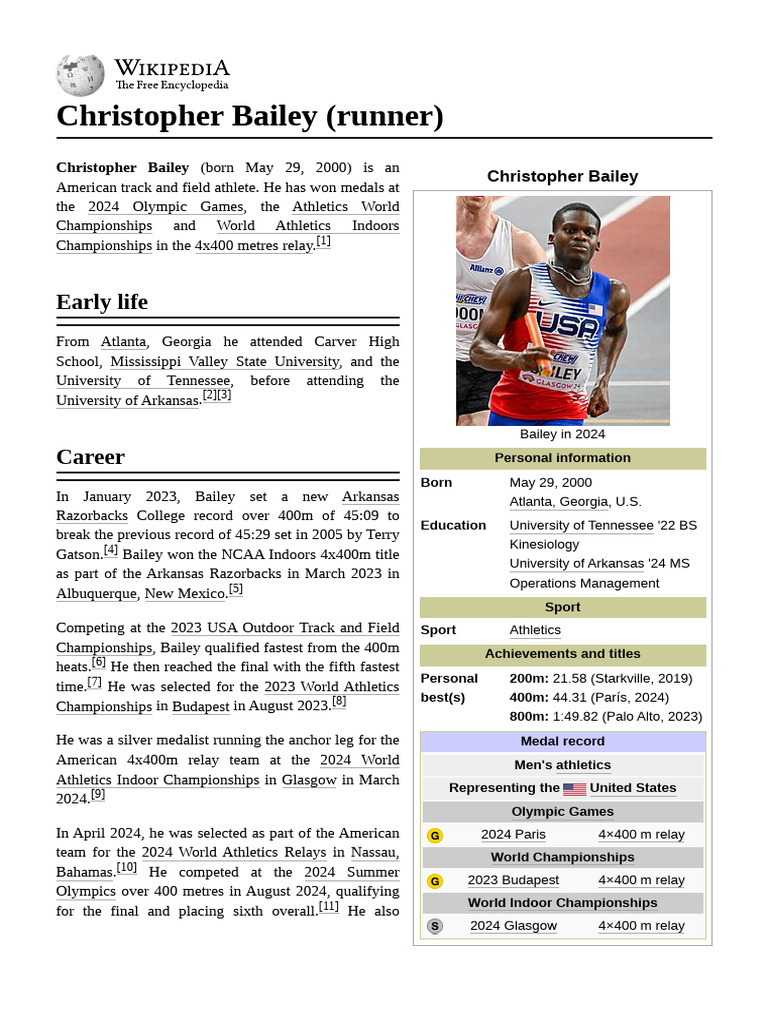 Christopher_Bailey_(runner) | PDF | Sport Of Athletics | Athletic Sports