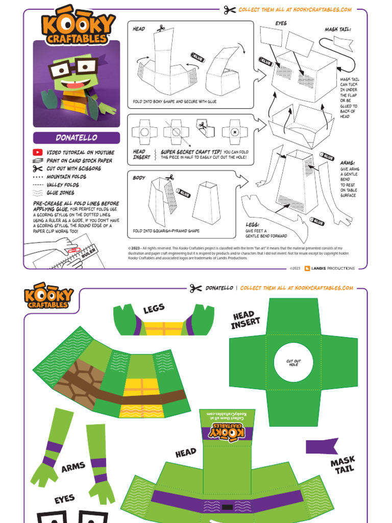 64cb12eaa725b757bedd08e6 - KookyCraftablesTM TNMT Donatello A4 | PDF