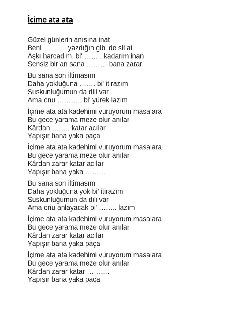 Içime Ata Ata | PDF