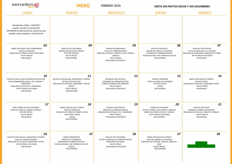 Dieta Sin Frutos Secos y Sin Legumbres | PDF | ensalada | Sopa