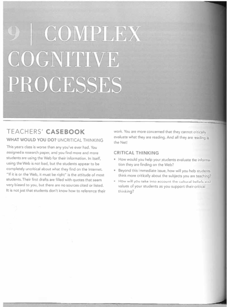 Complex Cognitive Processes - Chapter 9 - Woolfolk (2016) | PDF