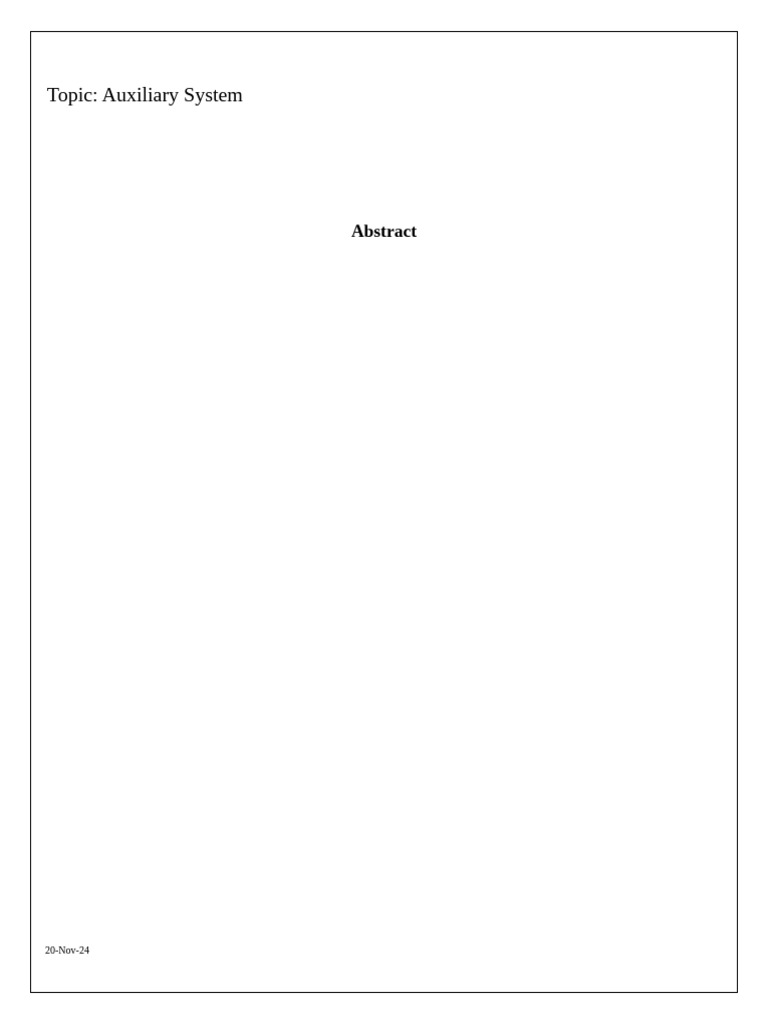 Auxiliary System | PDF