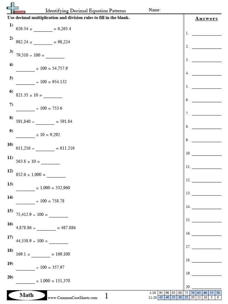 Identifying Decimal Equation Patterns | PDF | Mathematics | Arithmetic