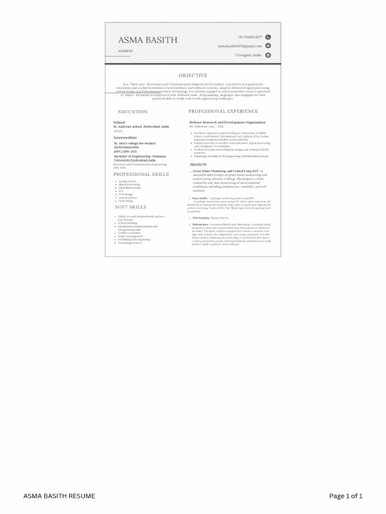 Asma Basith CV | PDF