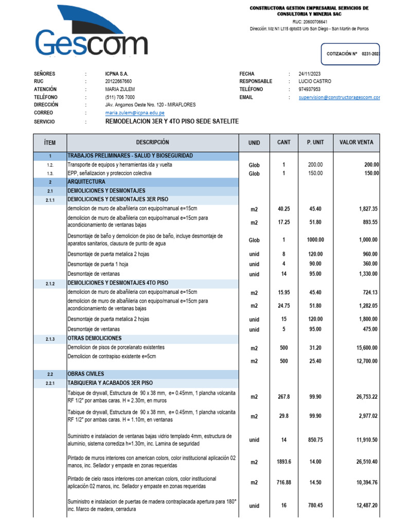 Gescom-Cot Satelite VRS02 | PDF | Tubería (transporte de fluidos) | Cobre
