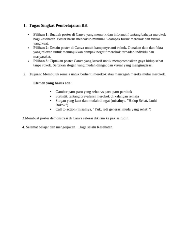 Tugas Singkat Pembelajaran BK | PDF