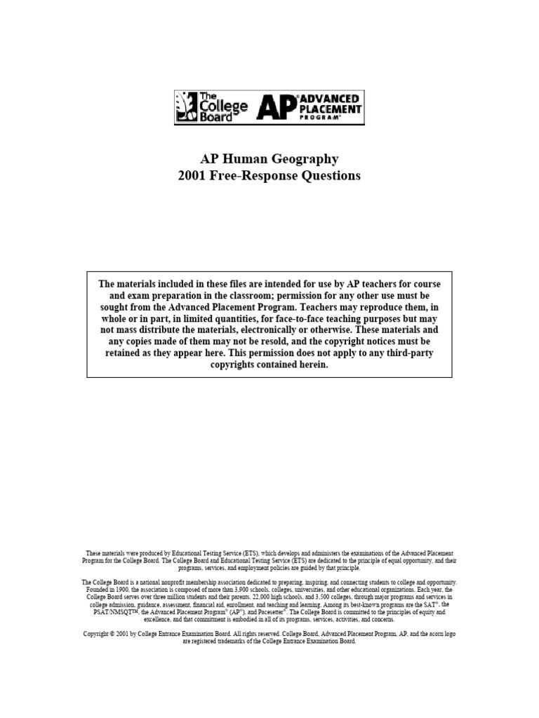Httpssecure Media - Collegeboard.orgdigitalservicespdfapap 2001 Human ...