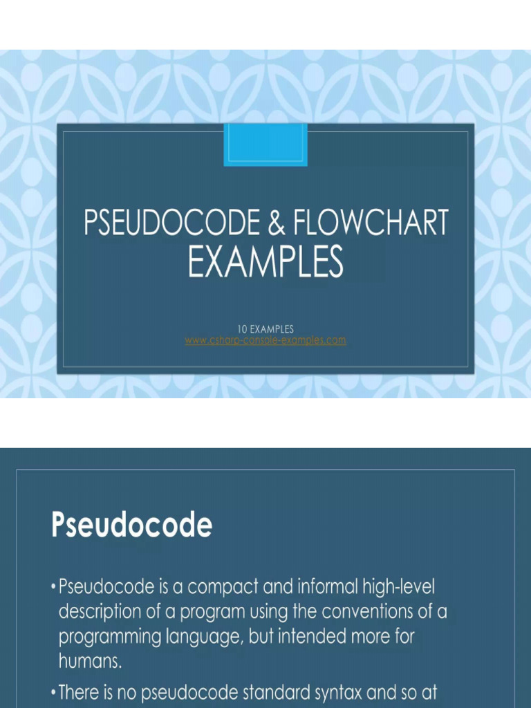 06.1 Flowchart and Pseudocode | PDF
