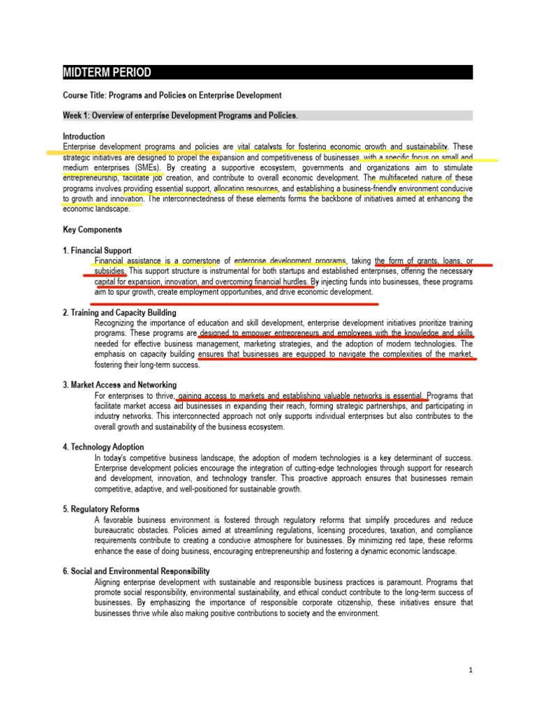 ENTREP-12 - Handouts - Midterm Period | PDF | Entrepreneurship | Startup Company