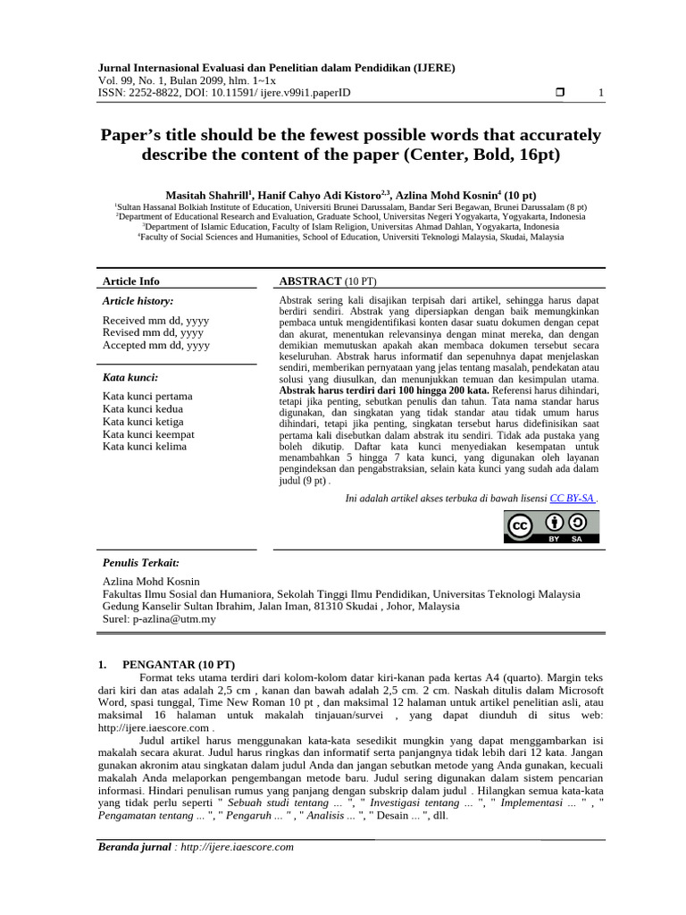 Template Sinta Indonesia | PDF