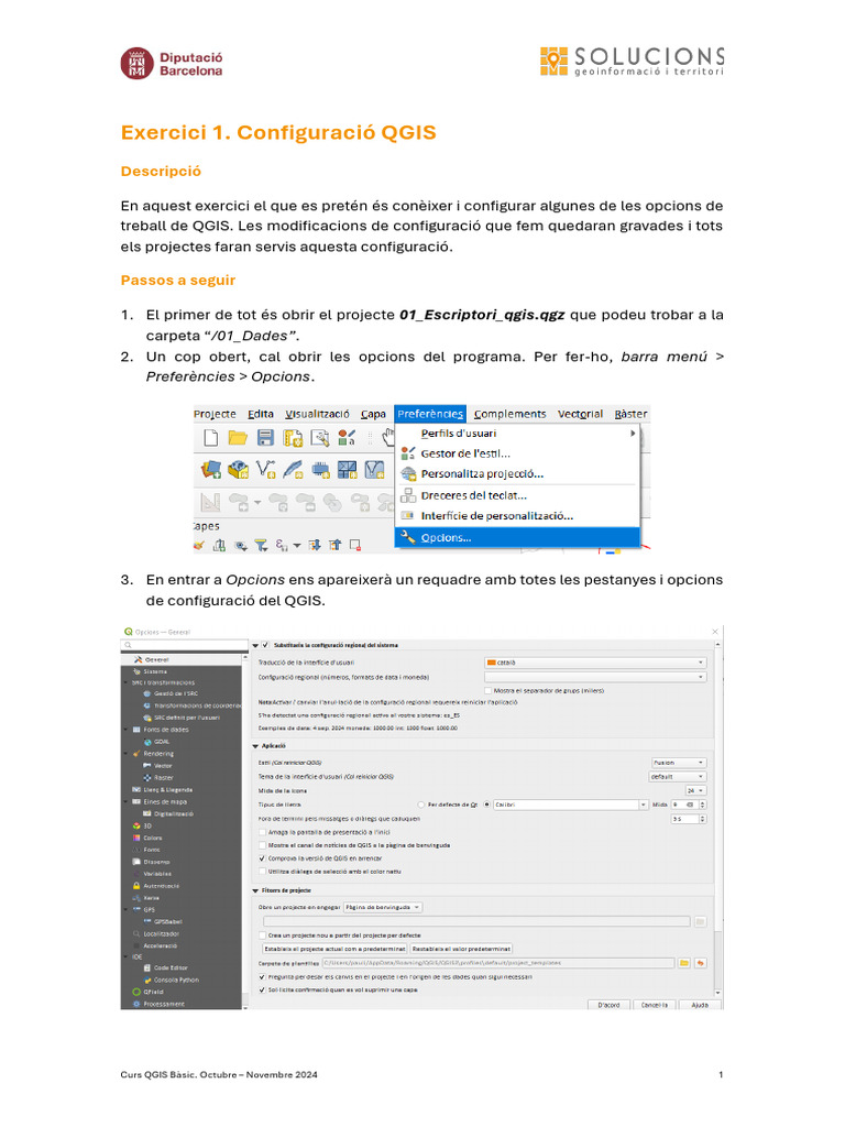 01_Exercici_Configuracio_QGIS | PDF