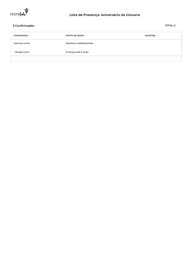 Lista de Presenca | PDF