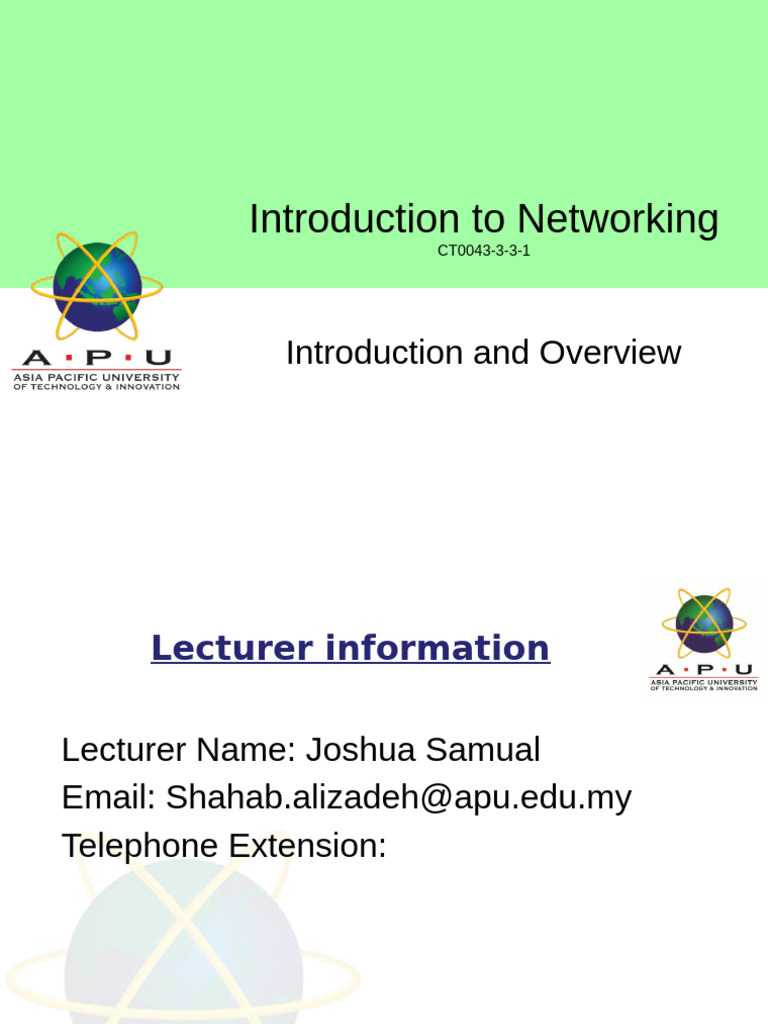 Introduction to Networking Course Overview | PDF | Computer Network ...