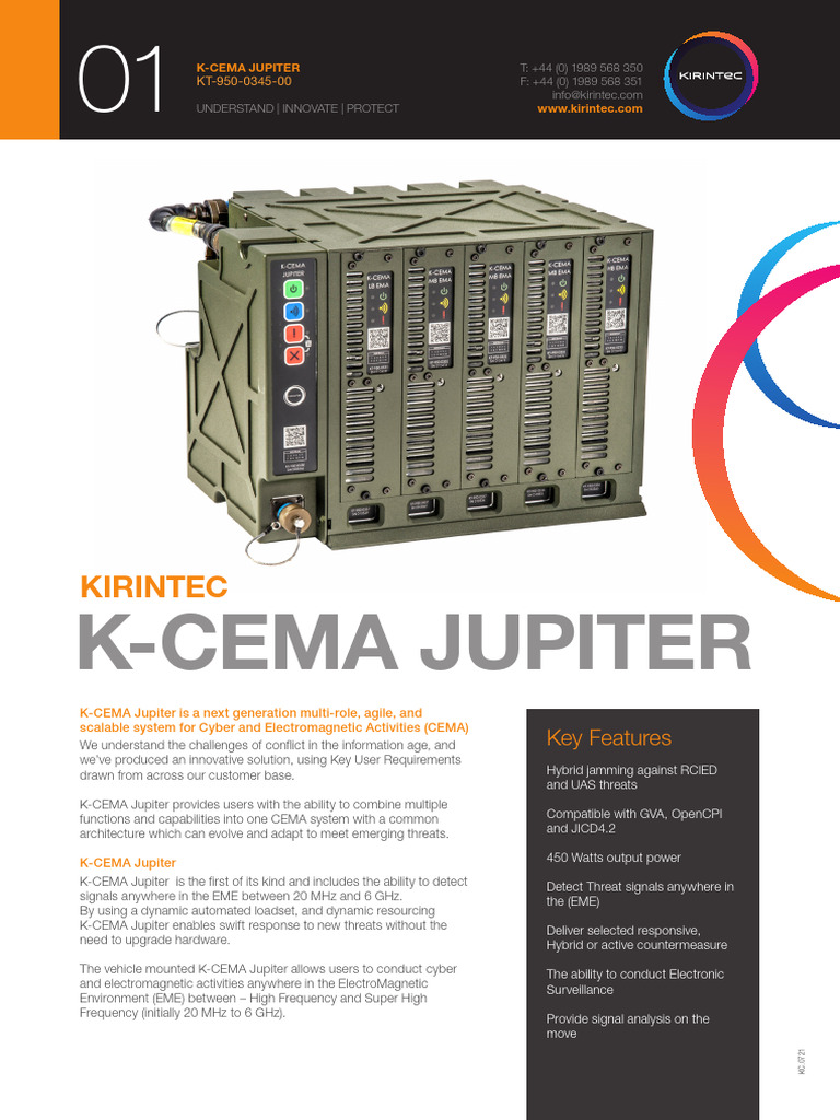 Kirintec K CEMA Jupiter Datasheet A4 0721 ARTWORK WEB | PDF | Hertz | Wireless