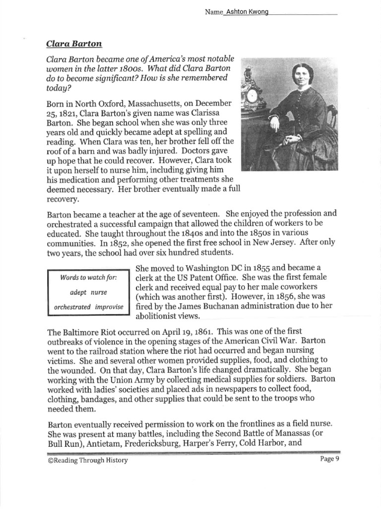 Kami Export - Ashton Kwong - Clara Barton | PDF