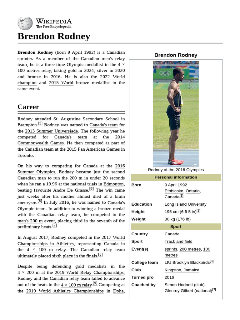 Brendon_Rodney | PDF | Sport Of Athletics | Sports