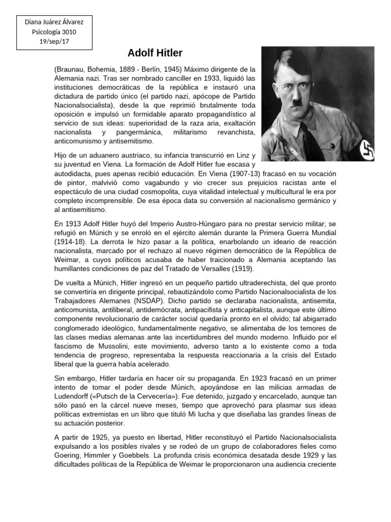 Adolf Hitler | PDF | Alemania nazi | Adolf Hitler