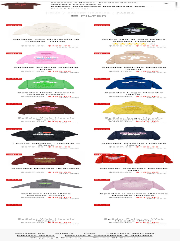 Sp5der Hoodies Collection for Sale | PDF