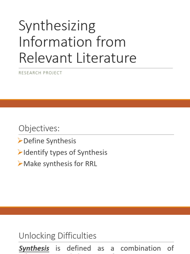Effective Synthesis Techniques for Research | PDF | Information | Evolution