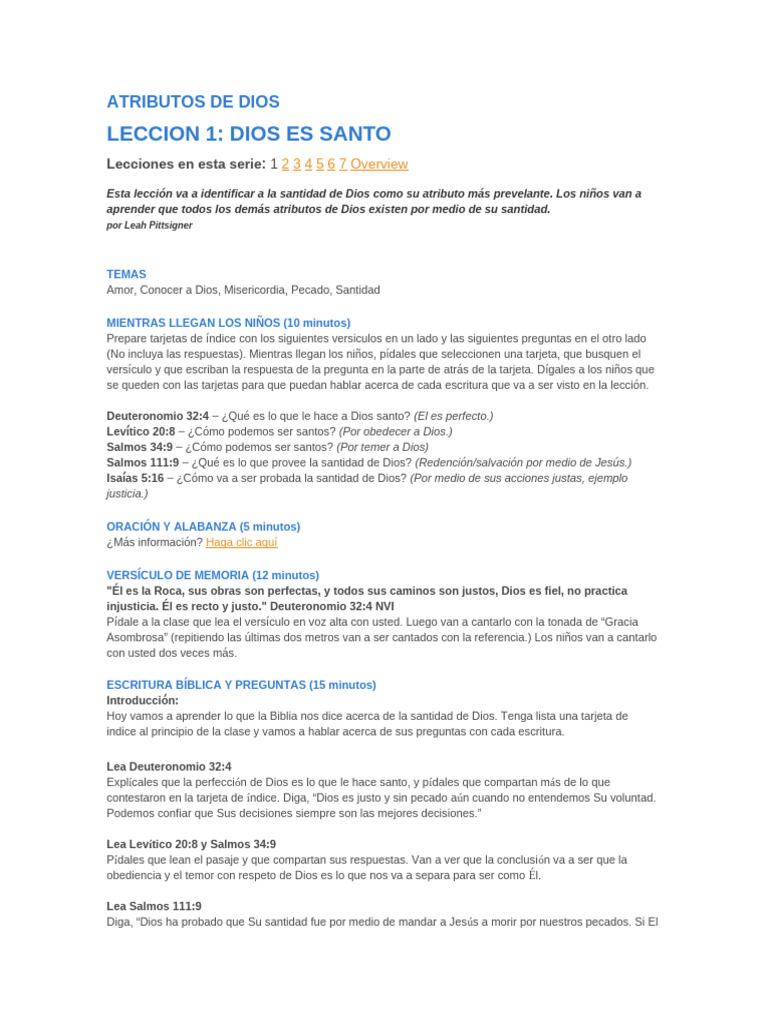 escuela dominical atributos de dios | PDF | Amor | Dios