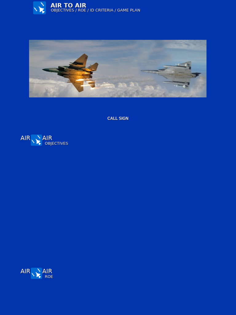 Air to Air Objectives & ROE | PDF