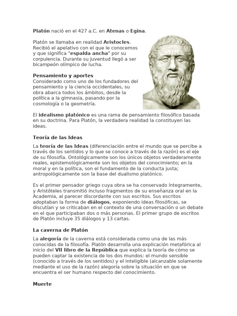 Platón: Filósofo y Fundador del Idealismo | PDF