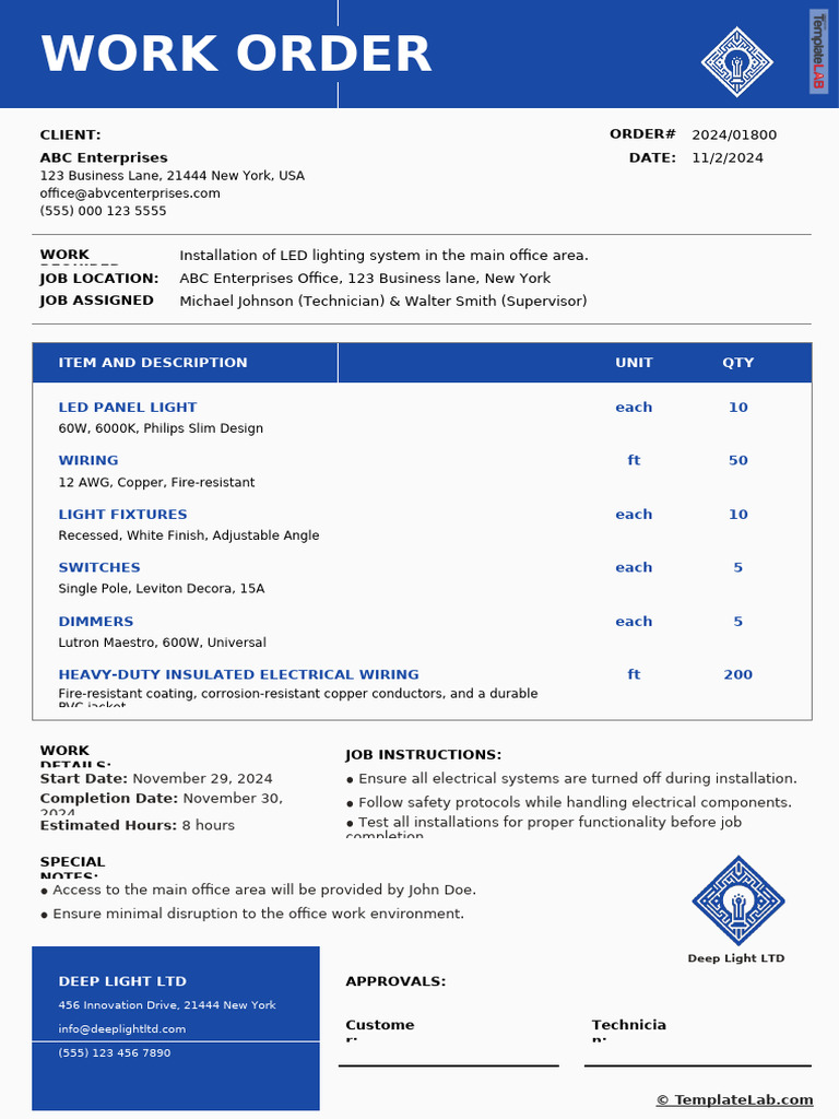 Work Order: Client: Order#: ABC Enterprises Date | PDF | Electrical Wiring | Wire