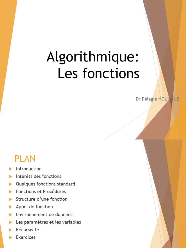 Cours2 Les Fonctions | PDF | Algorithmes | Ingénierie informatique