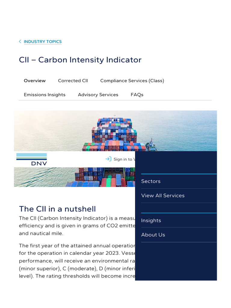CII - Carbon Intensity Indicator | PDF | Emission Intensity | Climate ...