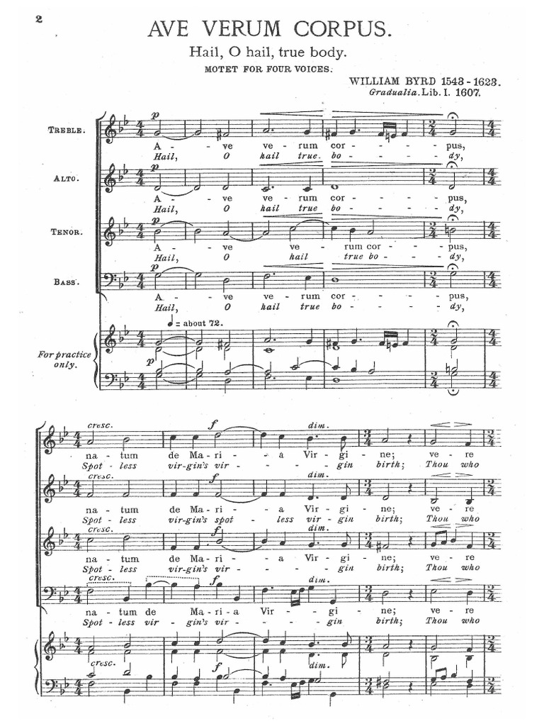 Ave Verum Corpus Byrd | PDF