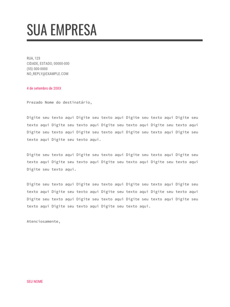 Modelo de Carta Comercial Formal | PDF