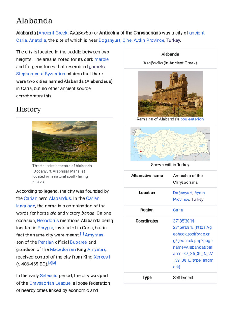 Alabanda - Wikipedia | PDF