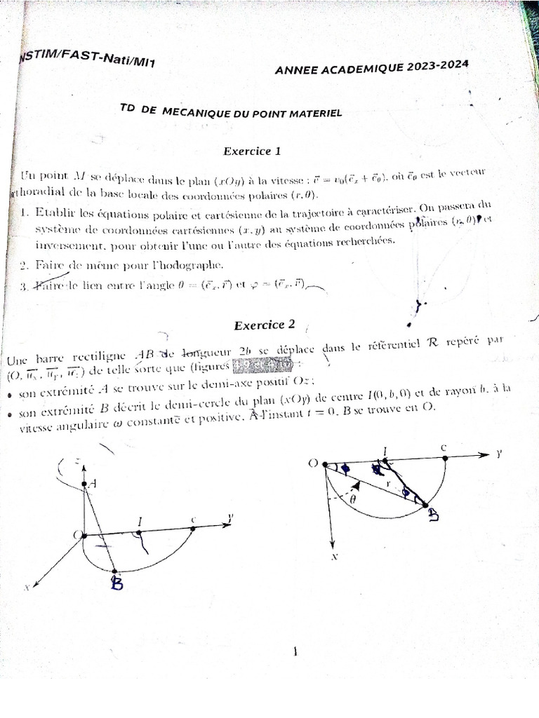 Mécanique Du Point Matériel | PDF