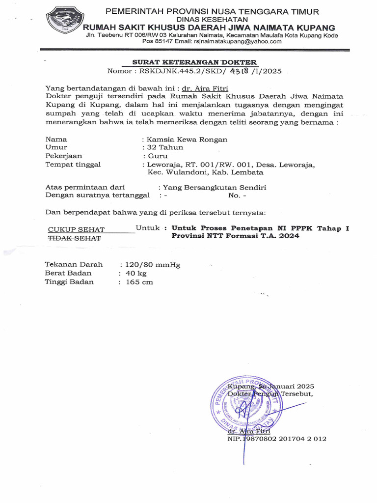 SUKET JASMANI DAN ROHANI KAMSIA KEWA RONGAN | PDF