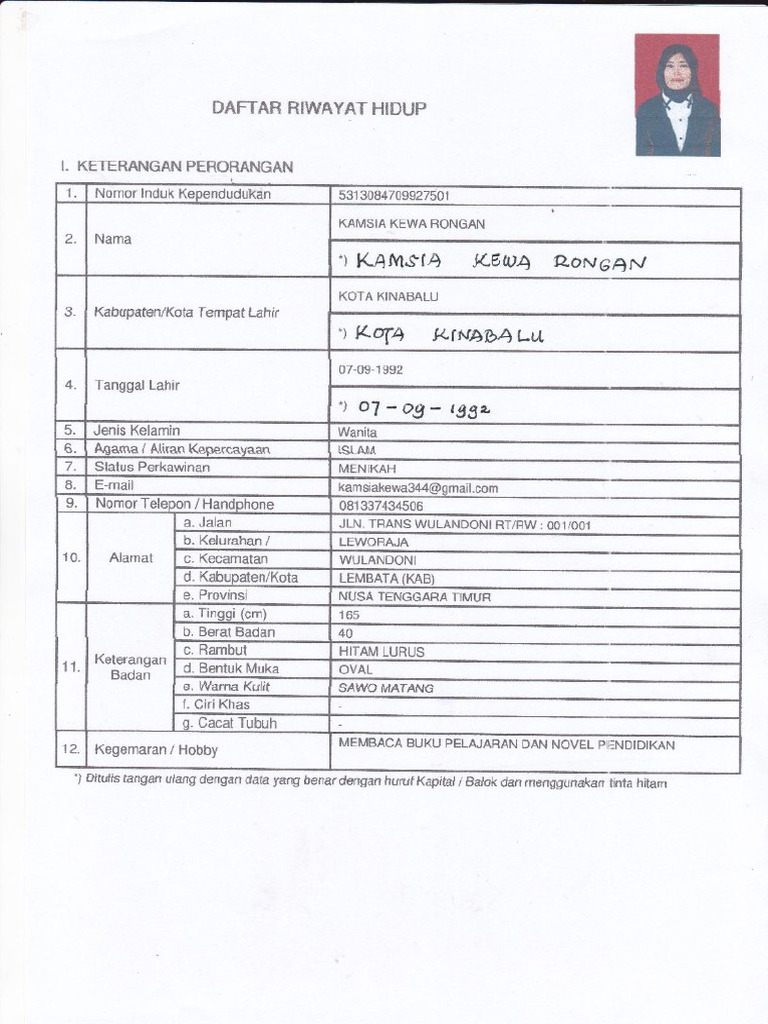 Gabungan DRH Perorangan & Keluarga | PDF