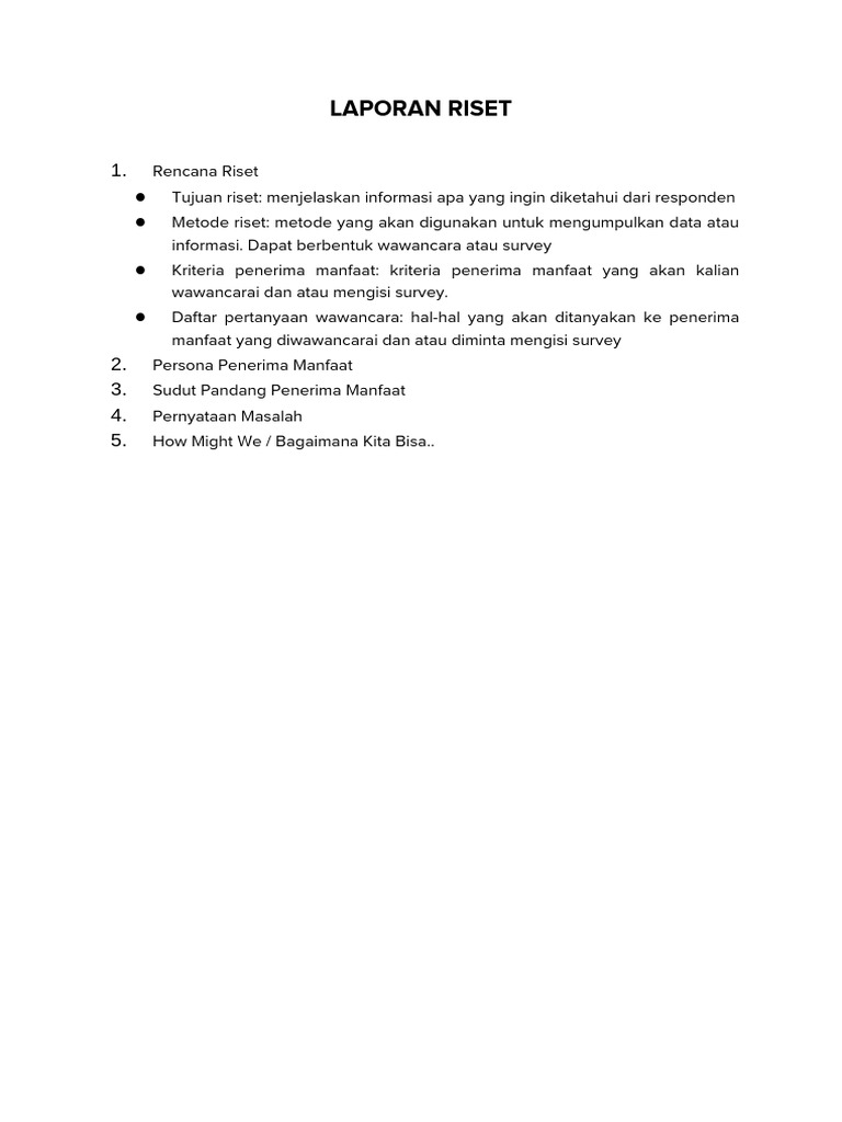 (Template) Laporan Riset | PDF