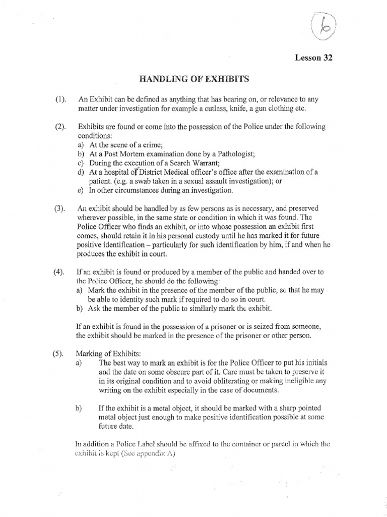 Handling of Evidence 01 | PDF