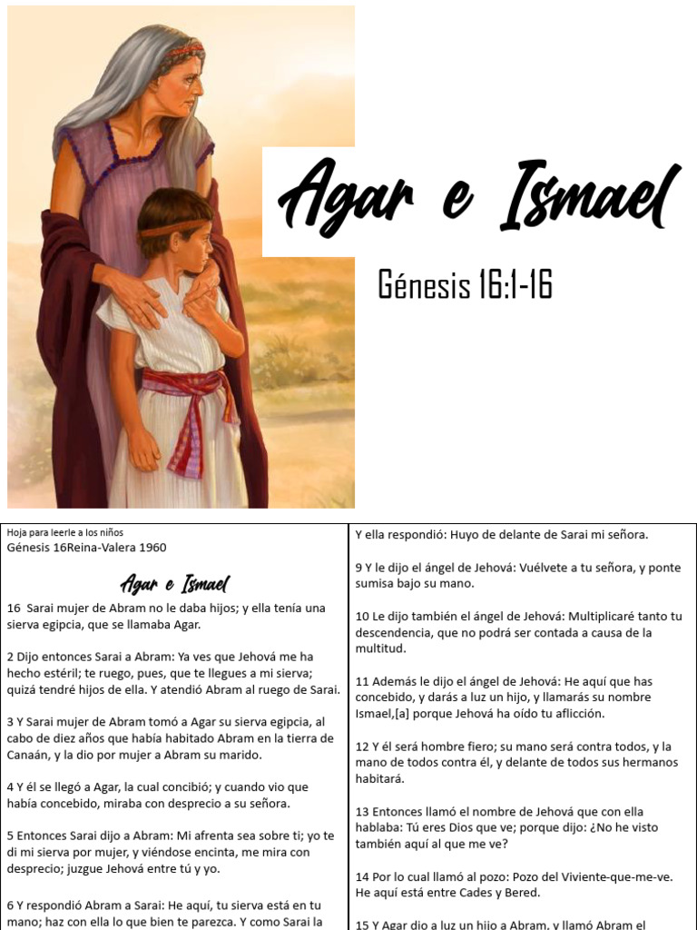 023 Genesis 16.1 16 Agar e Ismael | PDF | Abrahán | Ismael