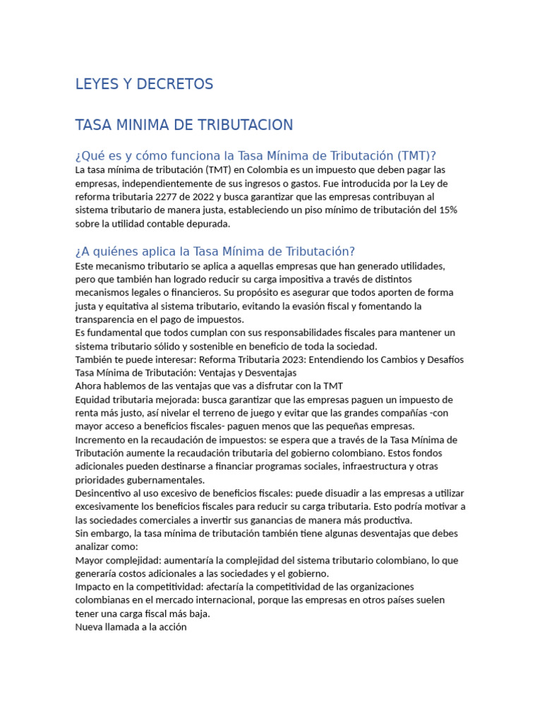 Leyes y Decretos | PDF | Impuestos | Impuesto sobre la renta
