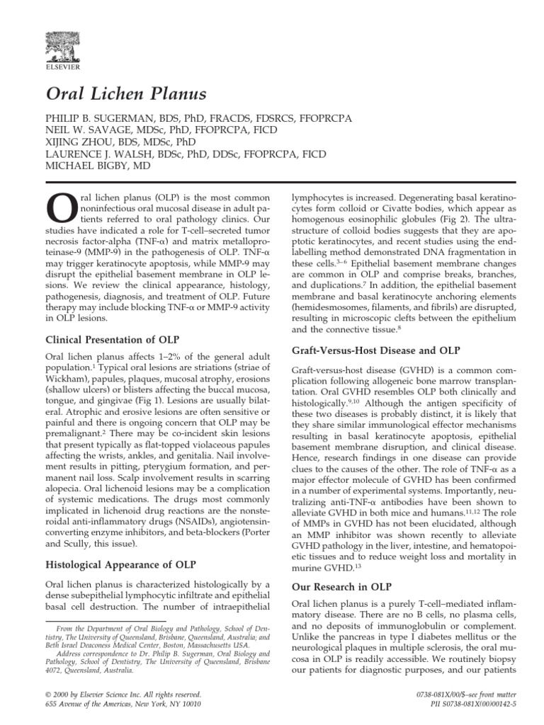 Oral_lichen_planus | PDF | T Cell | Cytotoxic T Cell