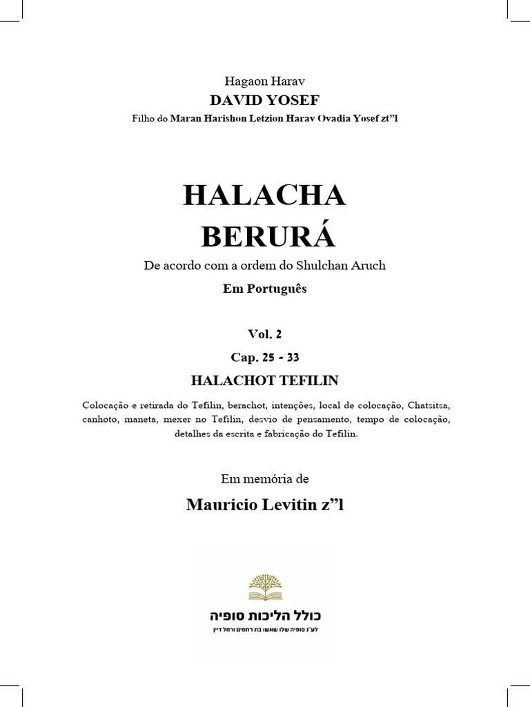 Halacha Berura 2 Revisado Final | PDF | Torá | Tempo