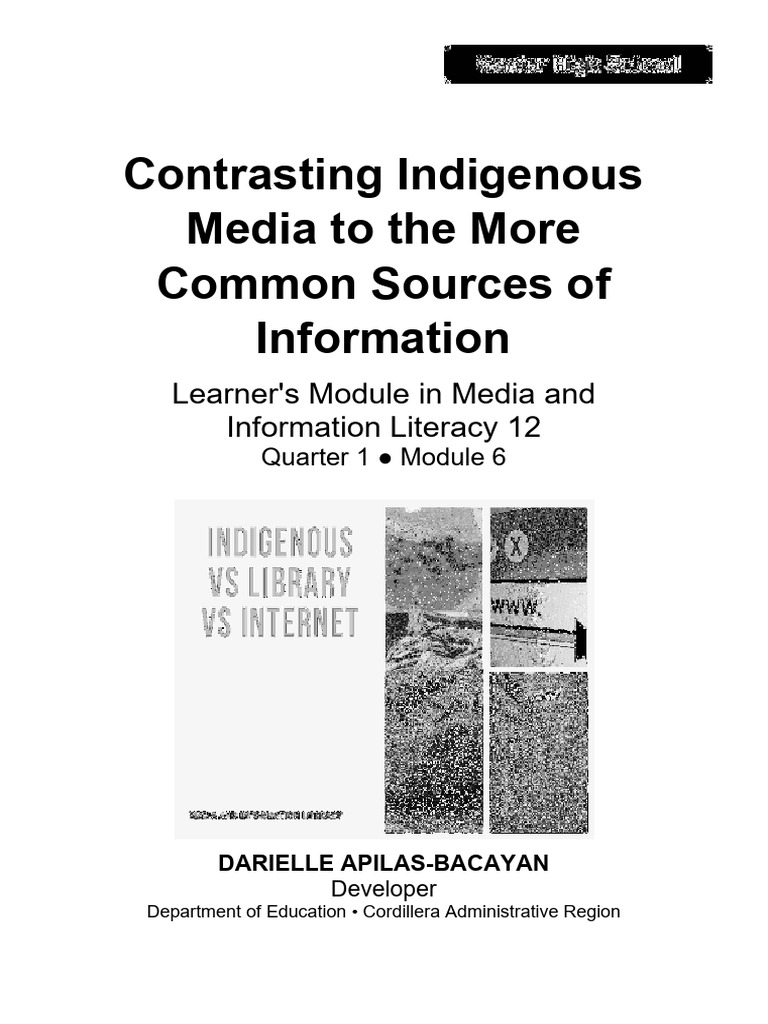MIL Q1 W6 Indigenoussourcevsinternetvslibrary | PDF | Libraries ...