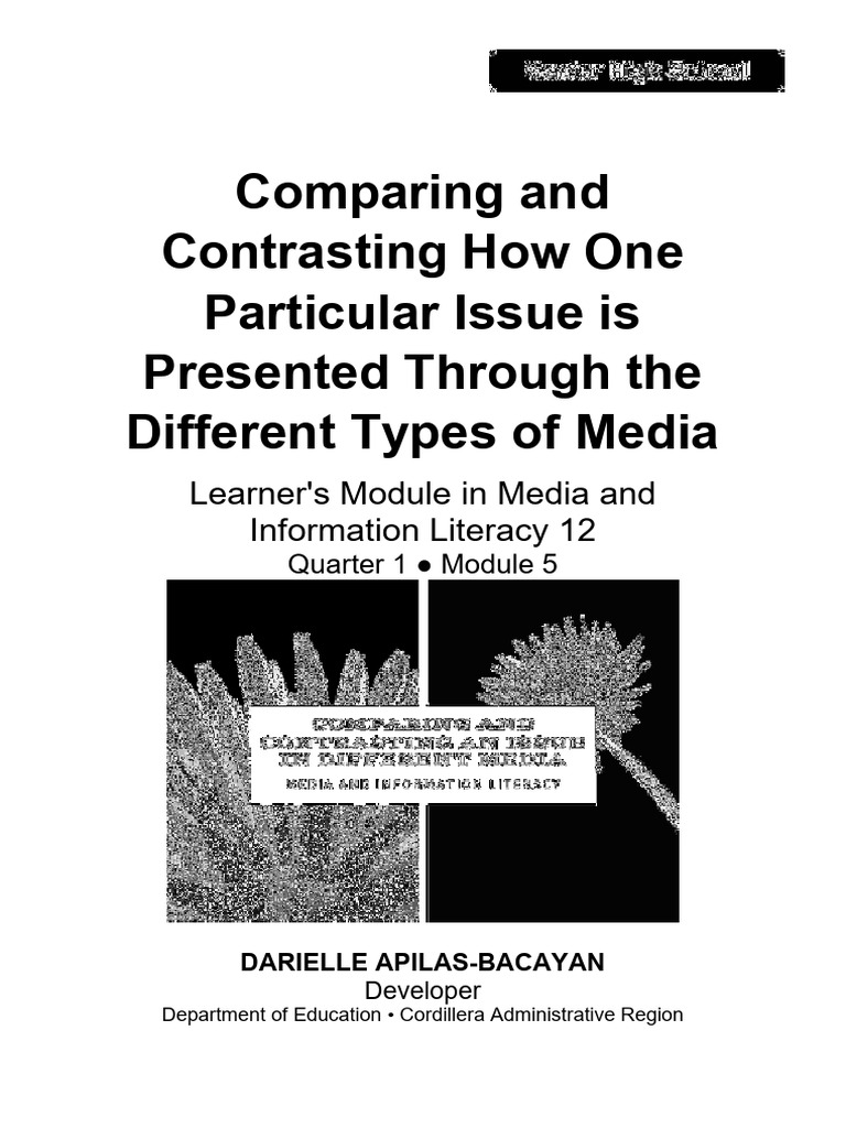 MIL Q1 W5 Comparingandcontrastingissueindifferentmedia | PDF