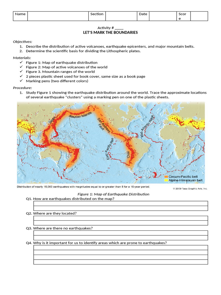 plate-tectonics_q1_worksheets | PDF | Plate Tectonics | Structure Of ...