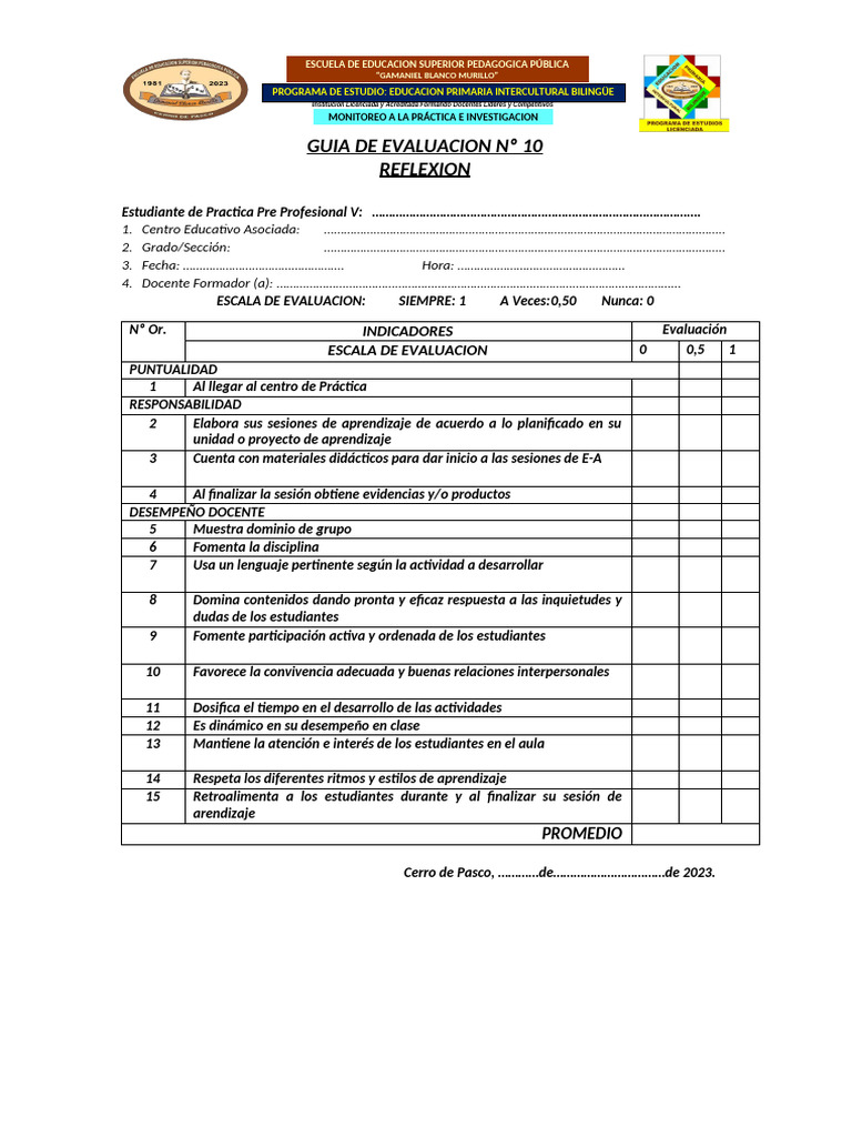 Guia de Auto Evaluacion PPP-2022 | PDF | Evaluación | Maestros