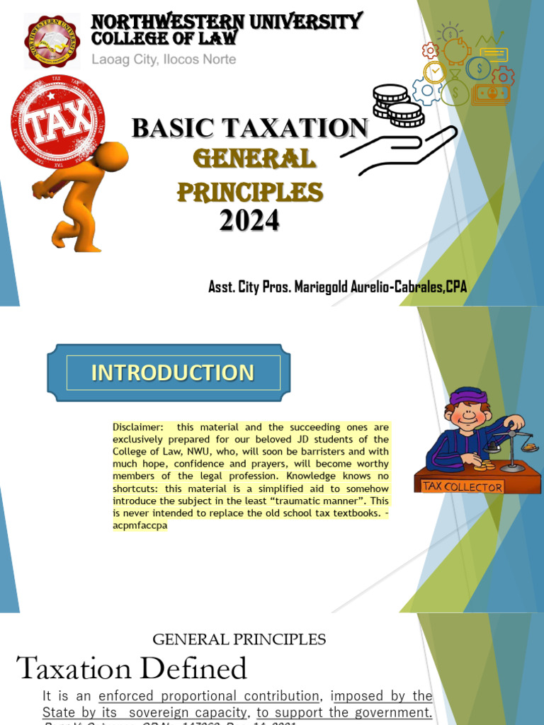 Basic Taxation - General Principles 1 | PDF | Taxes | Double Taxation