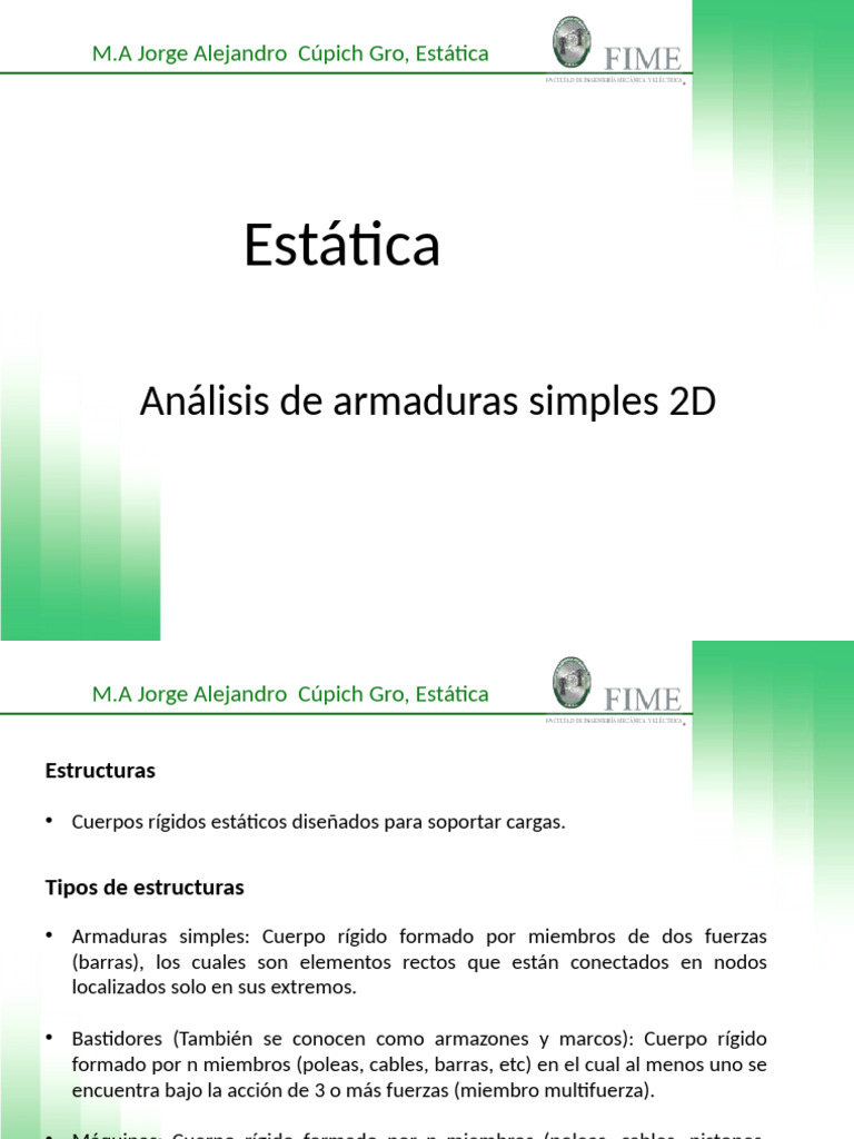 Análisis de Armaduras Simples en Estática | PDF | Braguero | Física
